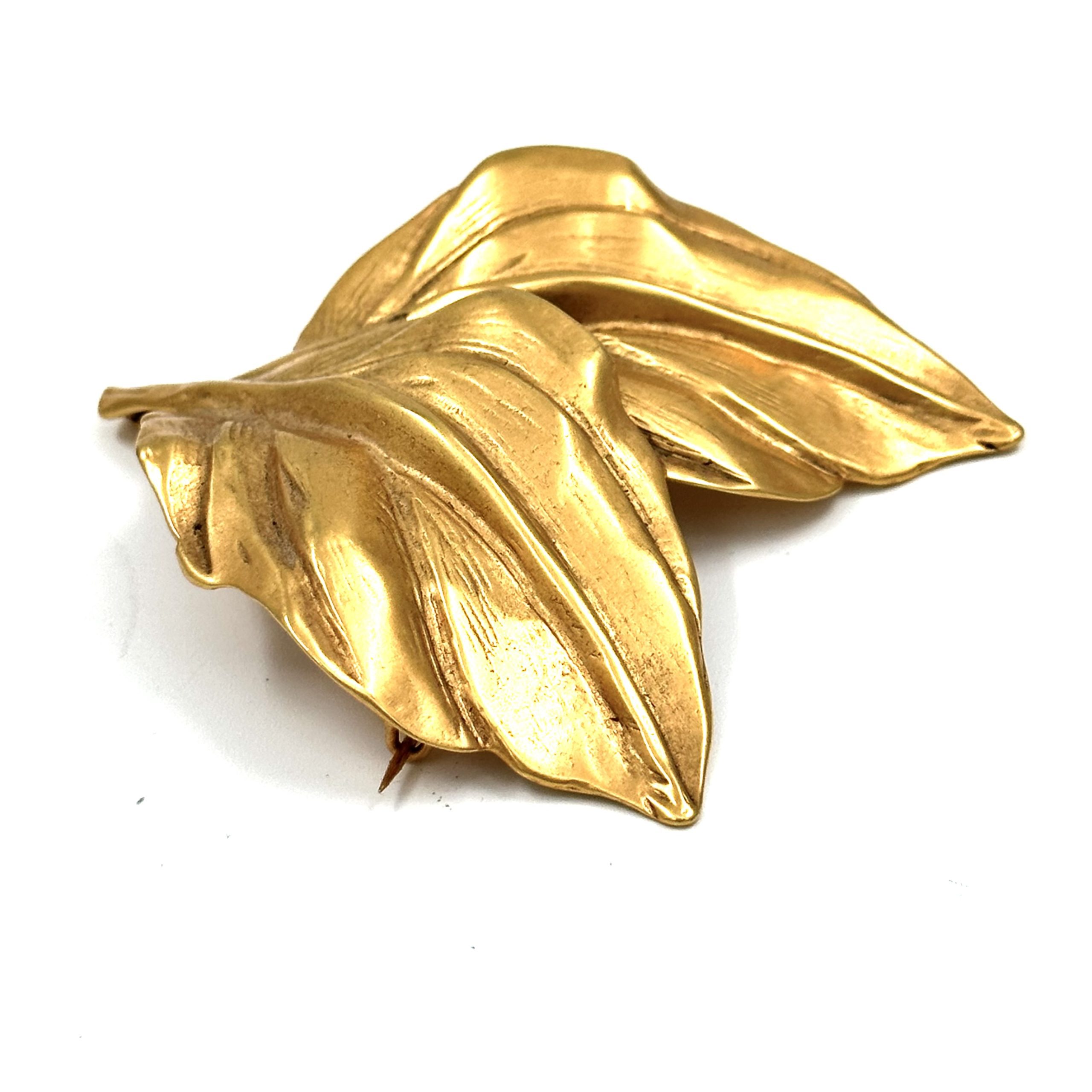Robert Lee Morris Gold Plated Overlapping Leaf Pin | Robert Lee Morris ...